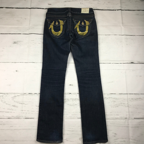 True Religion | Jeans | True Religion Womens 27 Billy Dark Wash Gold ...